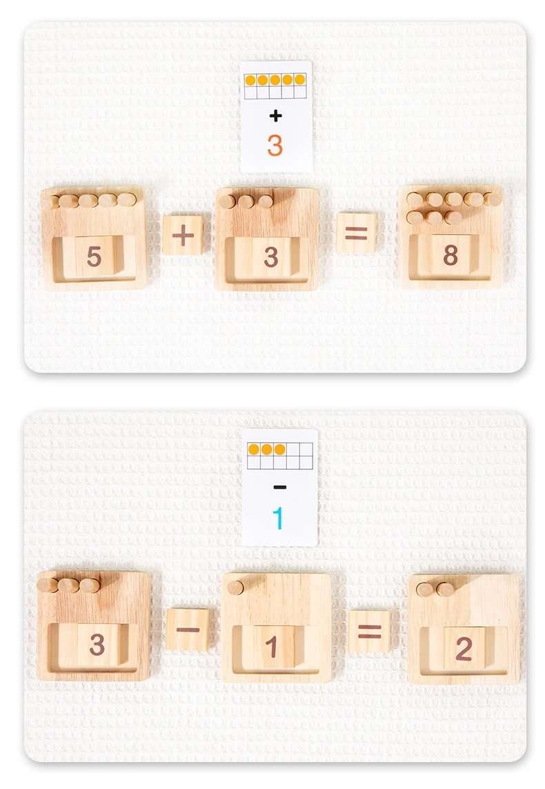 Math Montessori Numbers Counting Boards Addition Subtraction Wooden ...