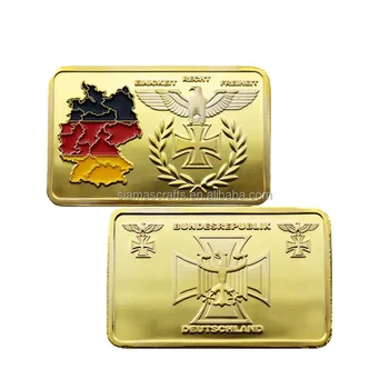 Wwii Ww2 German Deutsche Reichsbank Color Flag 999 Real Gold Plated ...