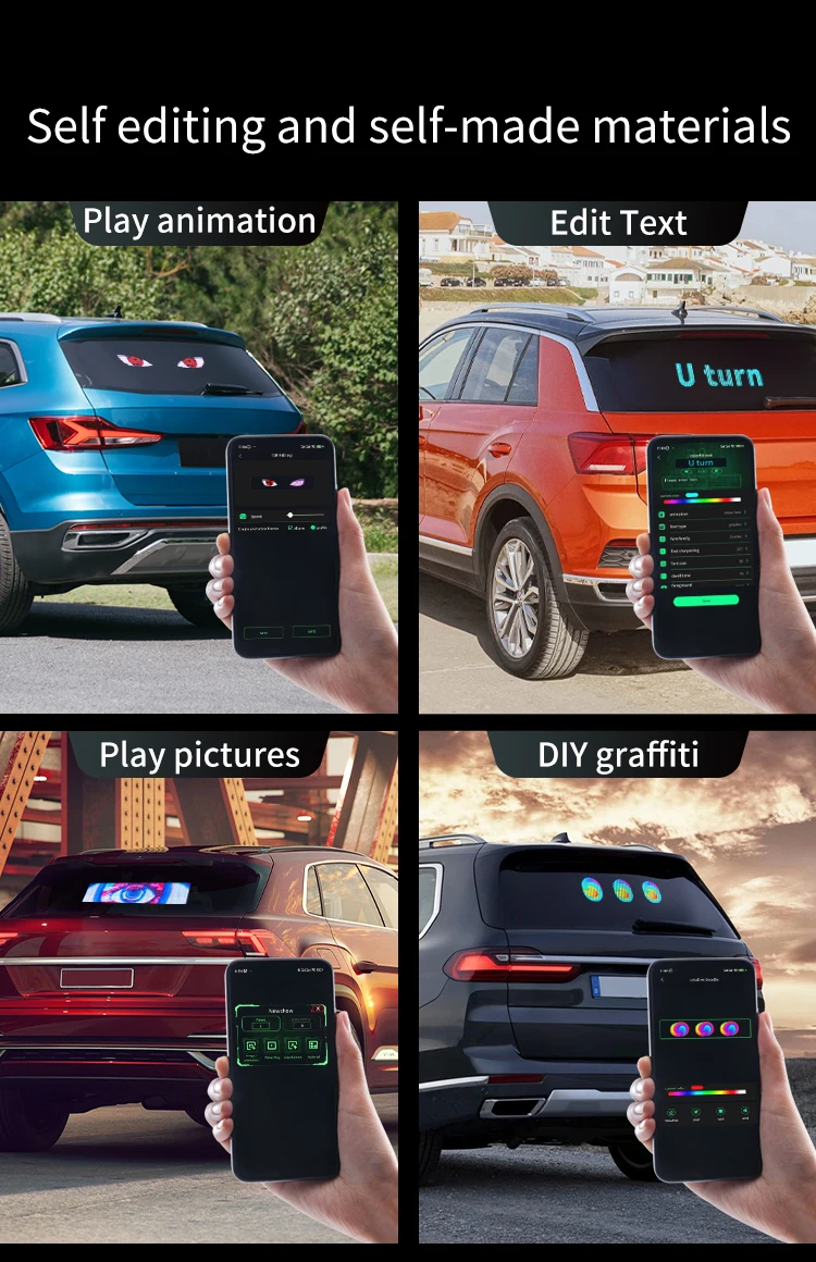 Flexible Led Screen For Car,Loy App Control Led Car Sign Car Led ...