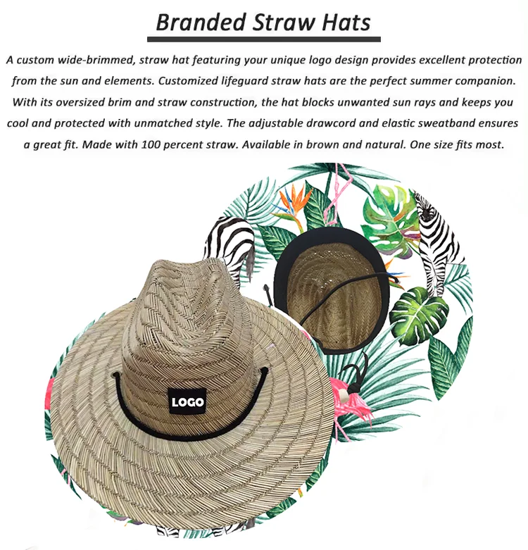 Wholesale Cheap Custom Wide Brim Straw Hat Customized Straw Beach Hats ...