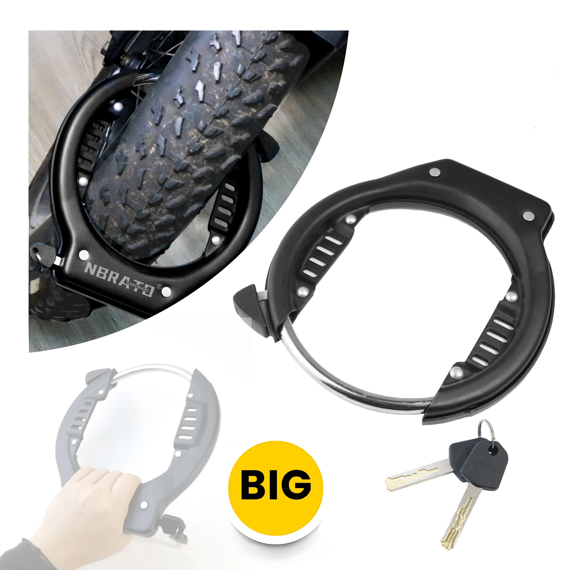 Heavy Duty Bike Frame Lock with Keys - Secure Your Bicycle & Scooter ...