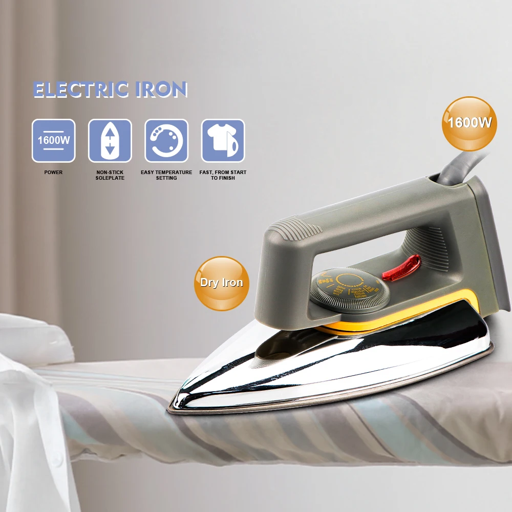 RAF Electric Iron - Professional Dry Iron with Non-Stick Soleplate