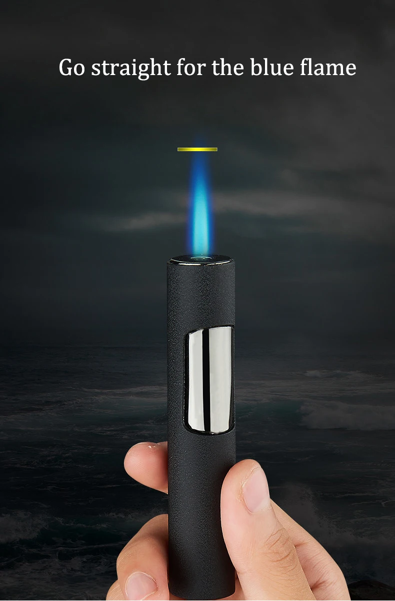 Wholesale Windproof Blue Jet Flame Pen Lighter Custom Logo/refillable ...