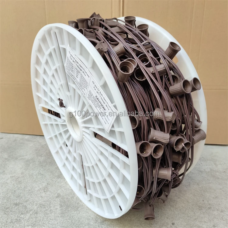 500' C9 Light Spool White SPT-2 - Durable Outdoor Christmas Lights