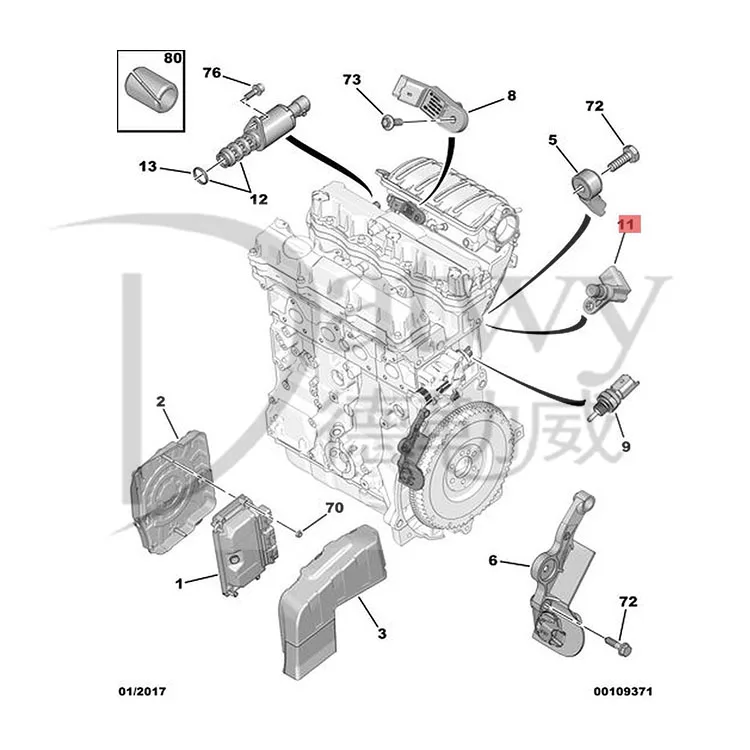 Peugeot 208 301 EC5 Camshaft Position Sensor by Brand Datwy