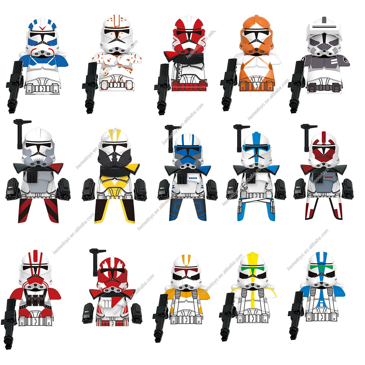 X0350 Star Clone Trooper Wars Captain Invert Alpha Mini Block Figure ...