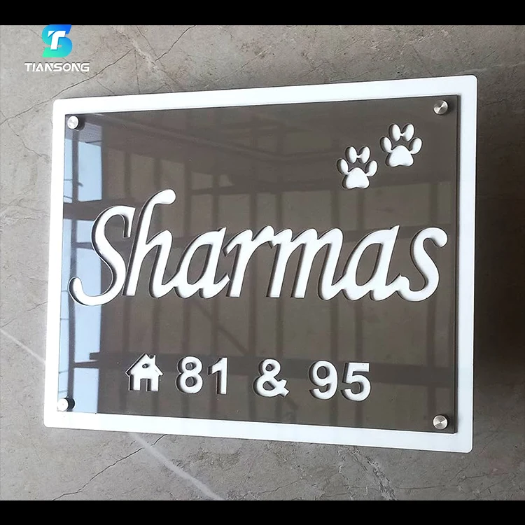 Clear Acrylic Business Sign Logo Wall Decor Office Name Acrylic Printed ...