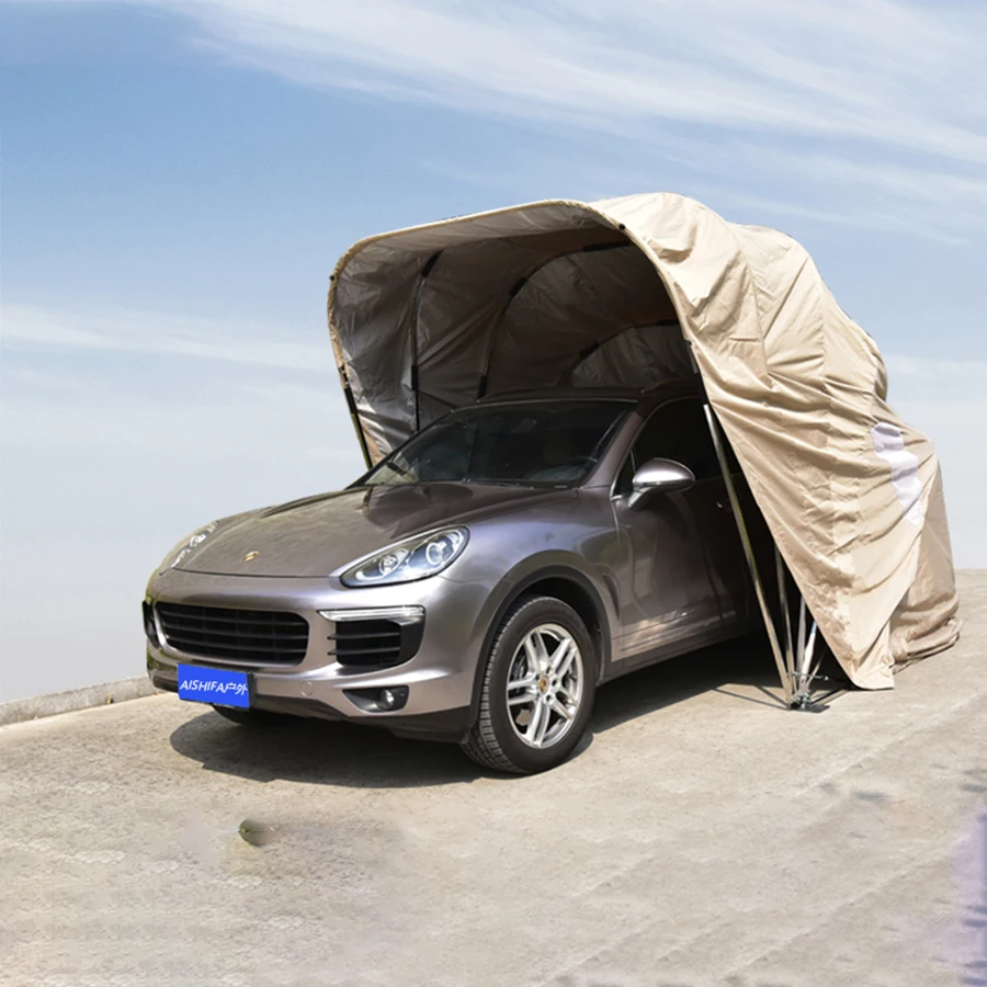 Iron Galvanized Foldable Car Canopy Tent - Easy Assemble Outdoor Garage ...