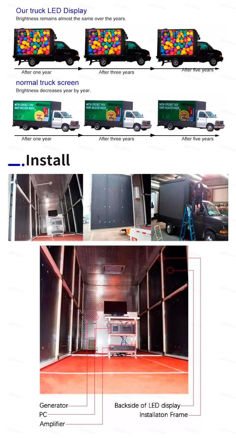 P10 SMD LED Logo Sign Display Screen for Outdoor Truck Trailer ...