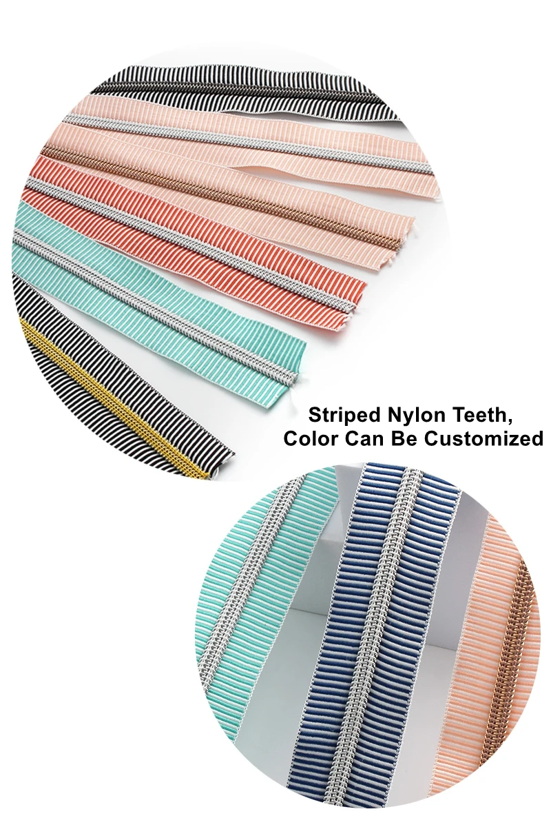 Custom Bag Gold Resin Zipper #3 5 8 Roll Long Chain Nylon Zipper Tape ...