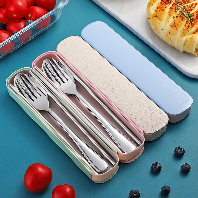 Portable Silverware Utensils Set Stainless Steel Reusable Flatware Set ...