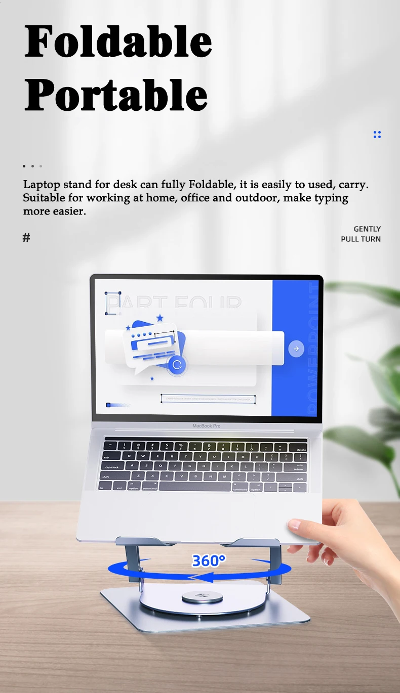 Yicosun Adjustable Ergonomic 2 Fans Laptop Holder Aluminum Alloy Desk ...