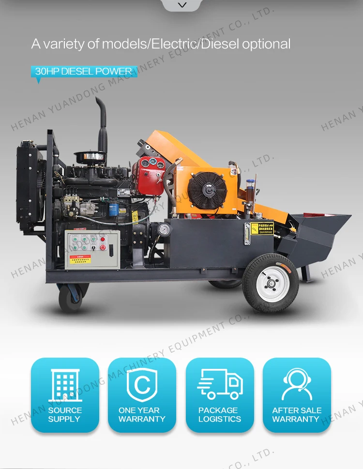 Electric/diesel Concrete Pump Inclined Bucket Concrete Transfer Pump ...