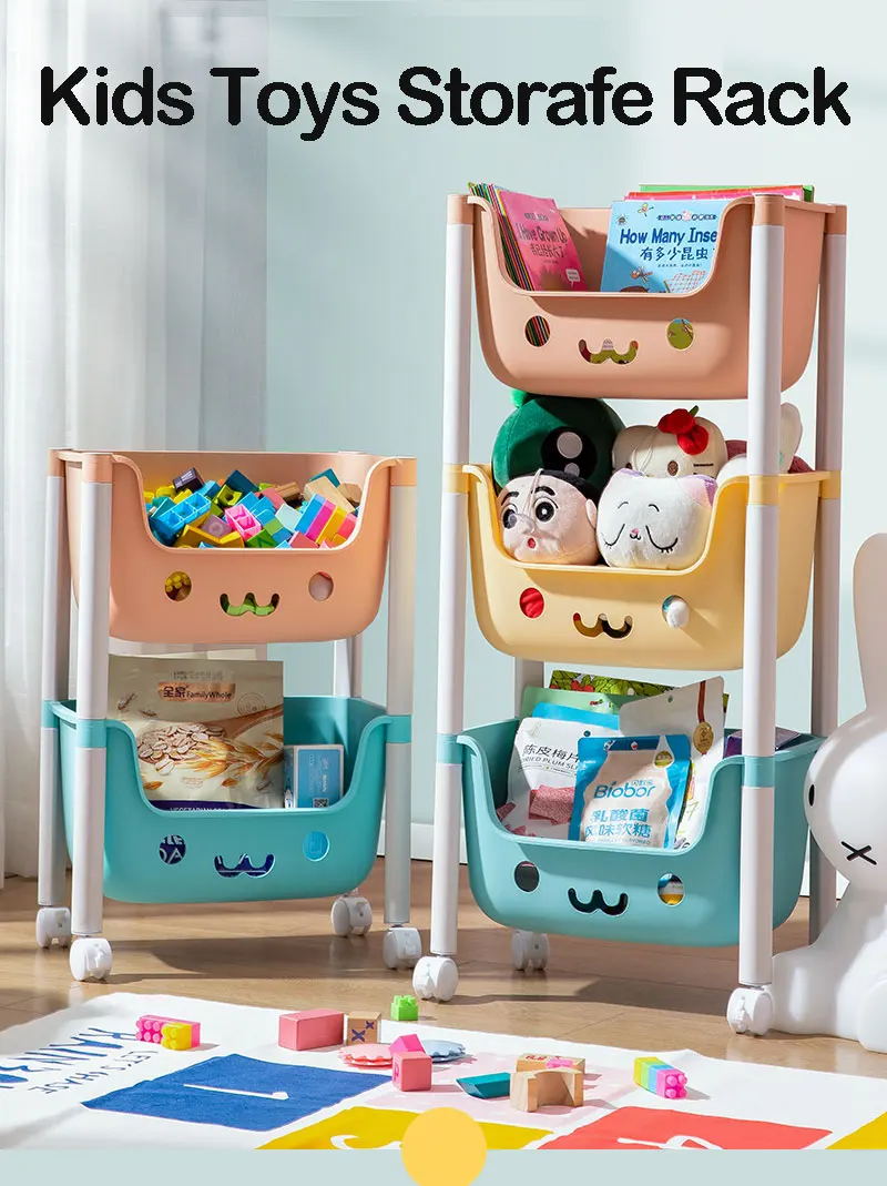 Multiple Function Children Toy Organizer Snacks Storage Shelf Rack With ...