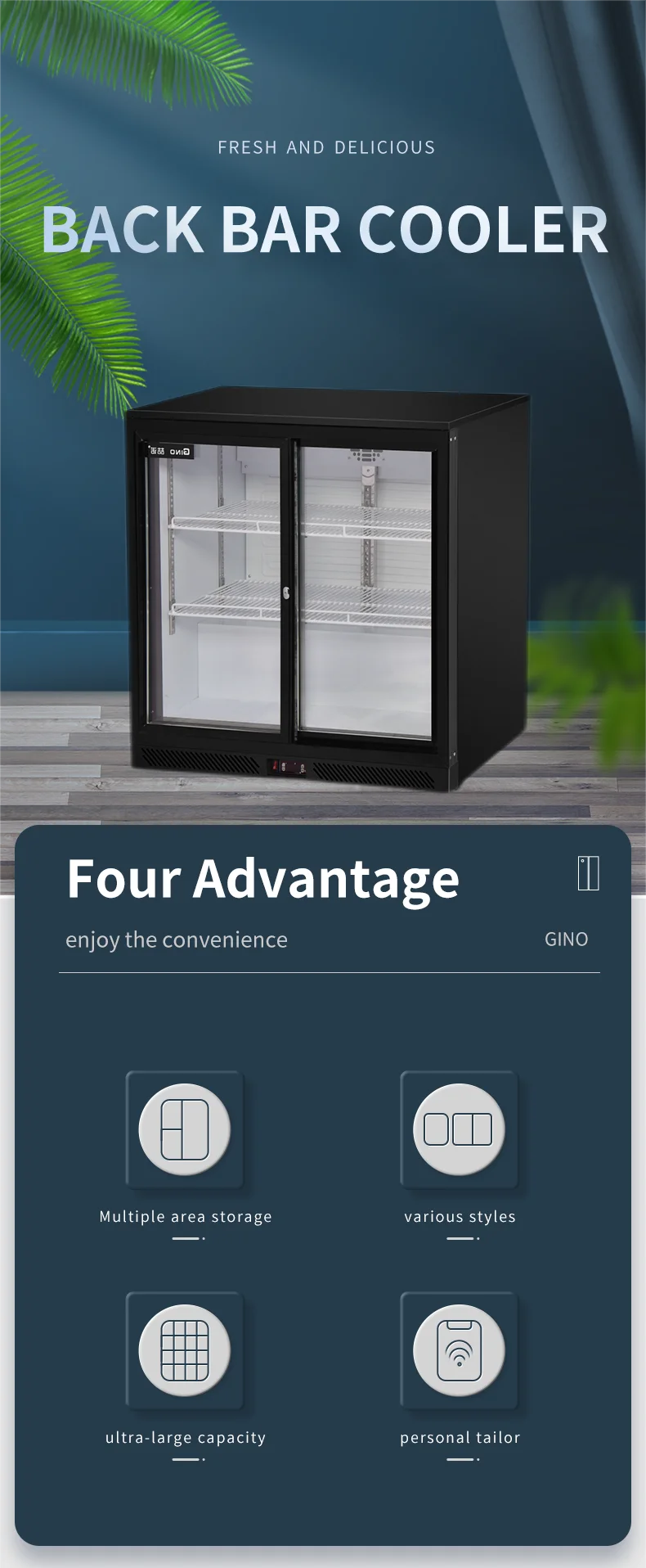 Custom Double Door Beer Fridge Back Bar Beer Cooler Double Door Mini ...