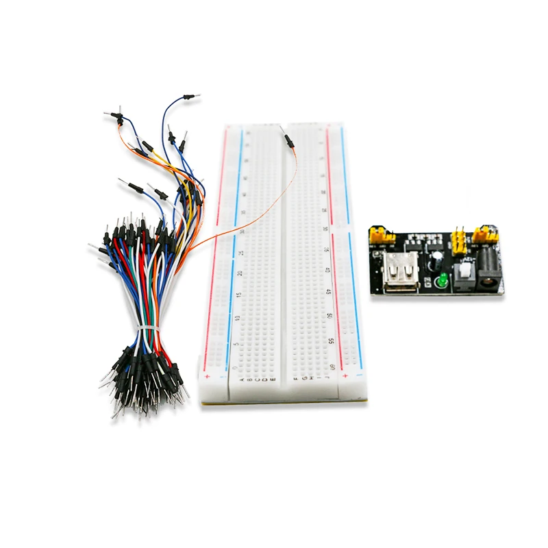 830 Kit Protoboard Breadboard Solderless Power Supply Module Jumper ...