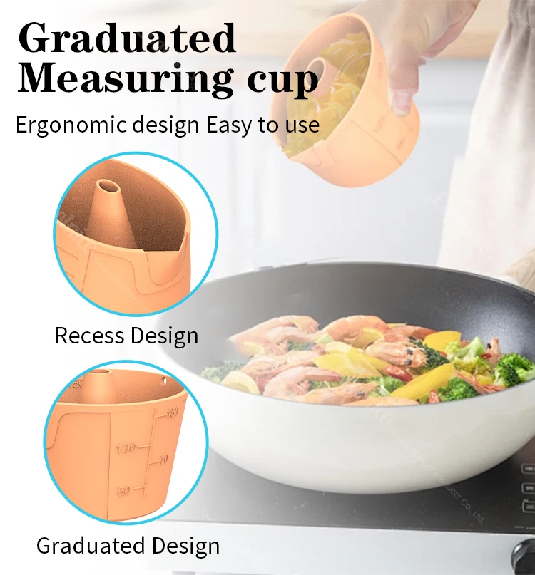 Eco Friendly Products 2024 Kitchen Gadgets Durable Funnel for Filling Bottles Silicone Measuring ...