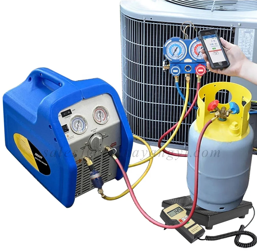 Twin Cylinder System Refrigerant recovery machine 1HP with Oil ...