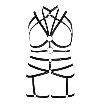 Plus Size Bra Garter Bondage Cage Harness Lingerie Dancing Wear ...