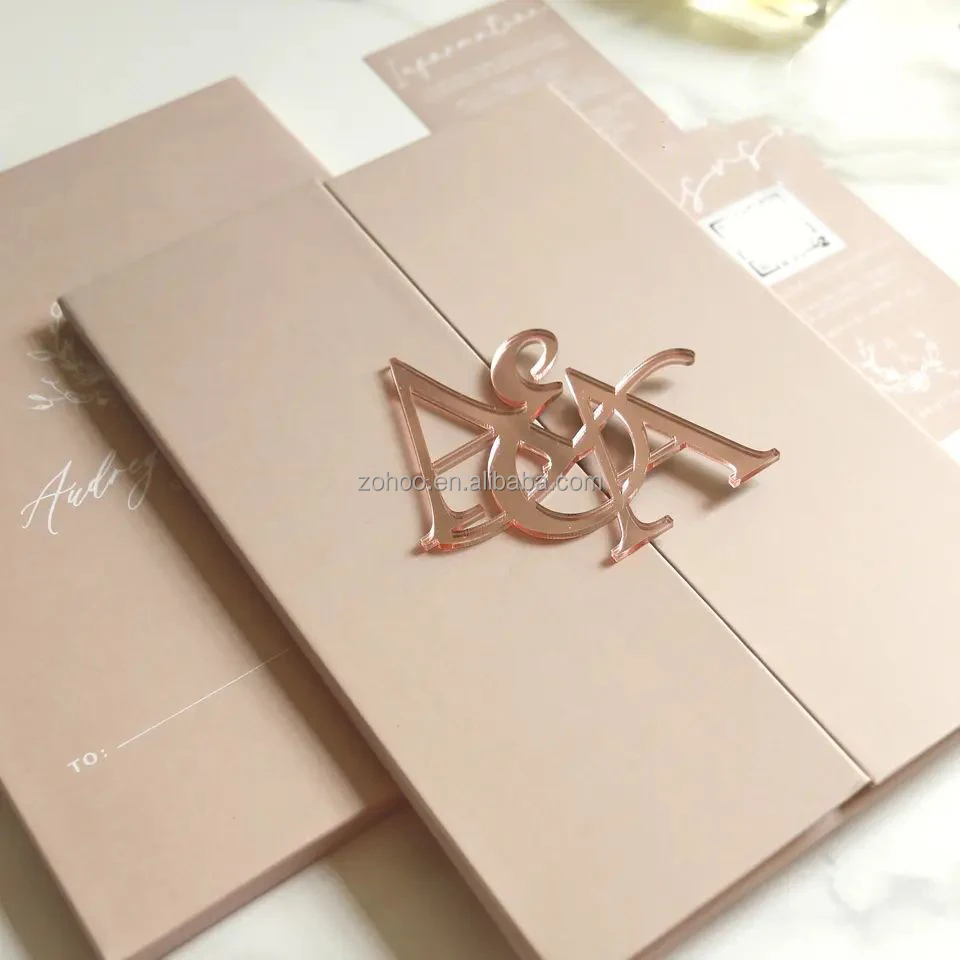 Custom Initials Capital Elegant Pink Open Wedding Birthday Party ...