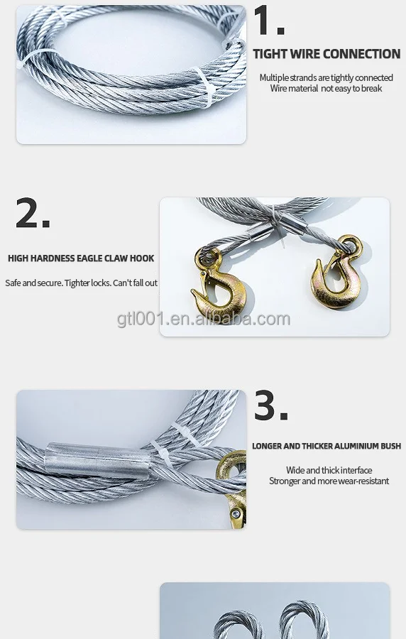 Aluminum Sleeve Lifting Steel Wire Rope Car Traction Sling Accessories ...