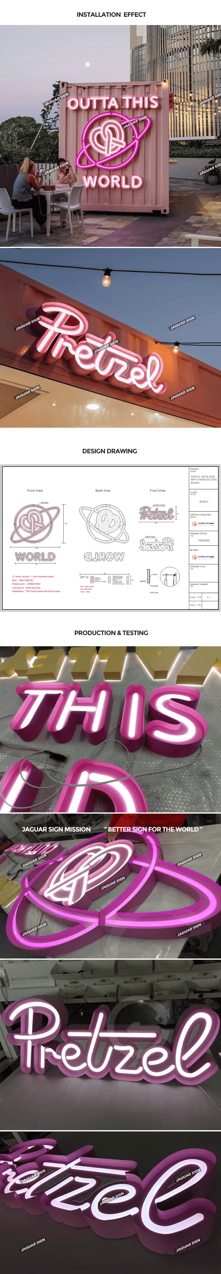 JAGUARSIGN Custom Store Logo Name Neon Sign - Outdoor LED