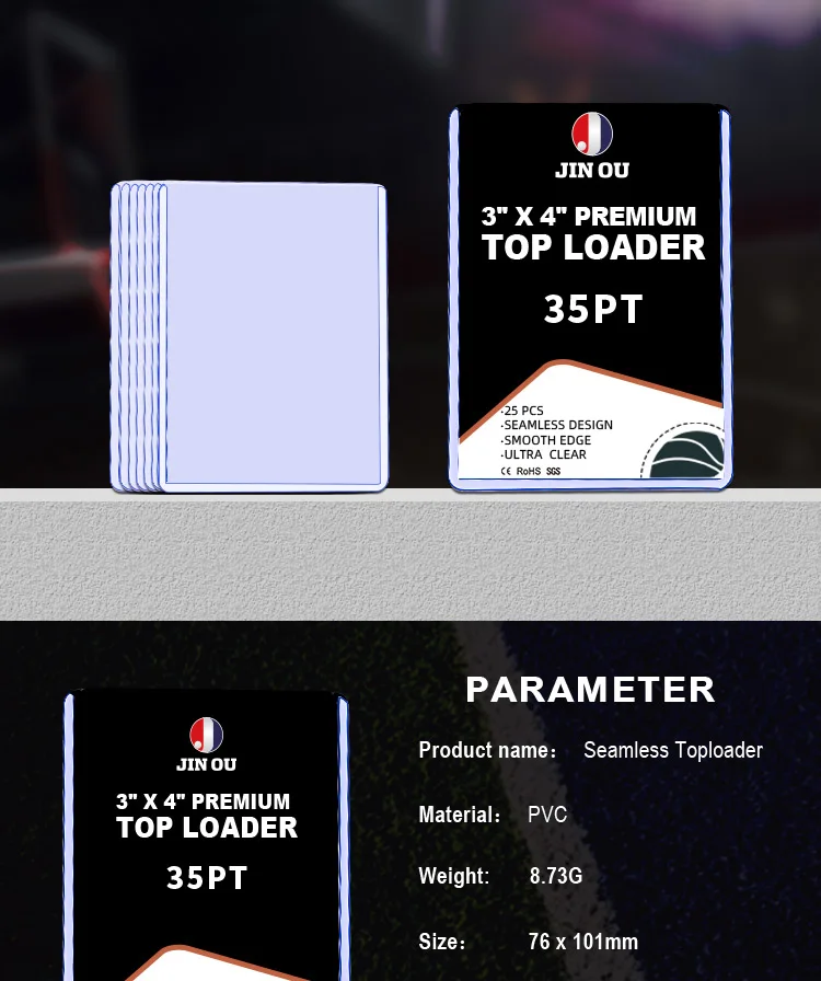 Rigid PVC 3x4 Top Loader Card Sleeves Trading Card Holder 35pt Toploader| Alibaba.com