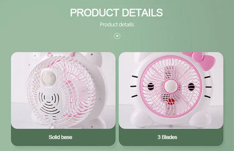 220V AC Control Cartoon Hello Kitty Desk Cooler Fan Gear Box