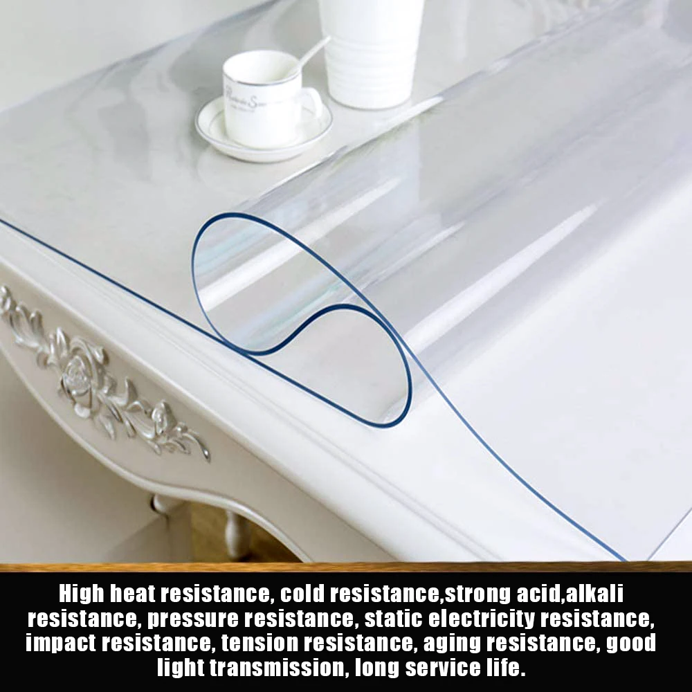 Clear Soft Glass Heat Resistant PVC Sheet Table Cloth
