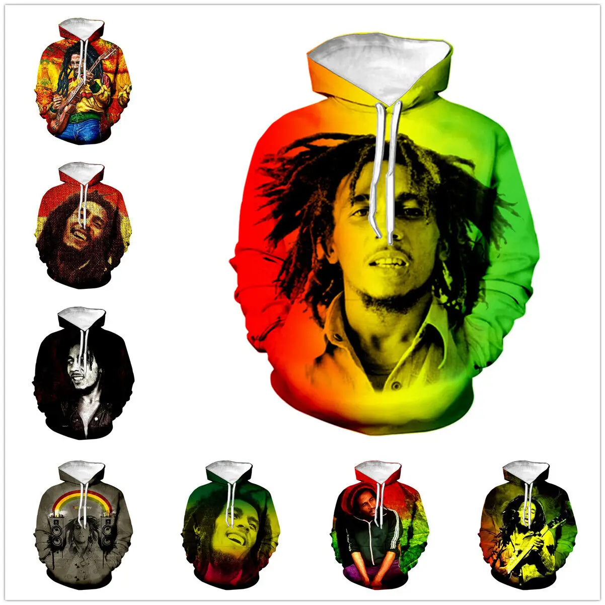 Bob Marley Reggae Clothing 3d Unisex Men Women Hoodie Sweatshirt - Buy ...