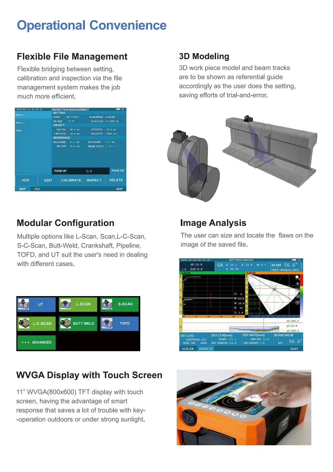 CTS-PA22B 3D Simulation Phased Array Ultrasonic Flaw Detector