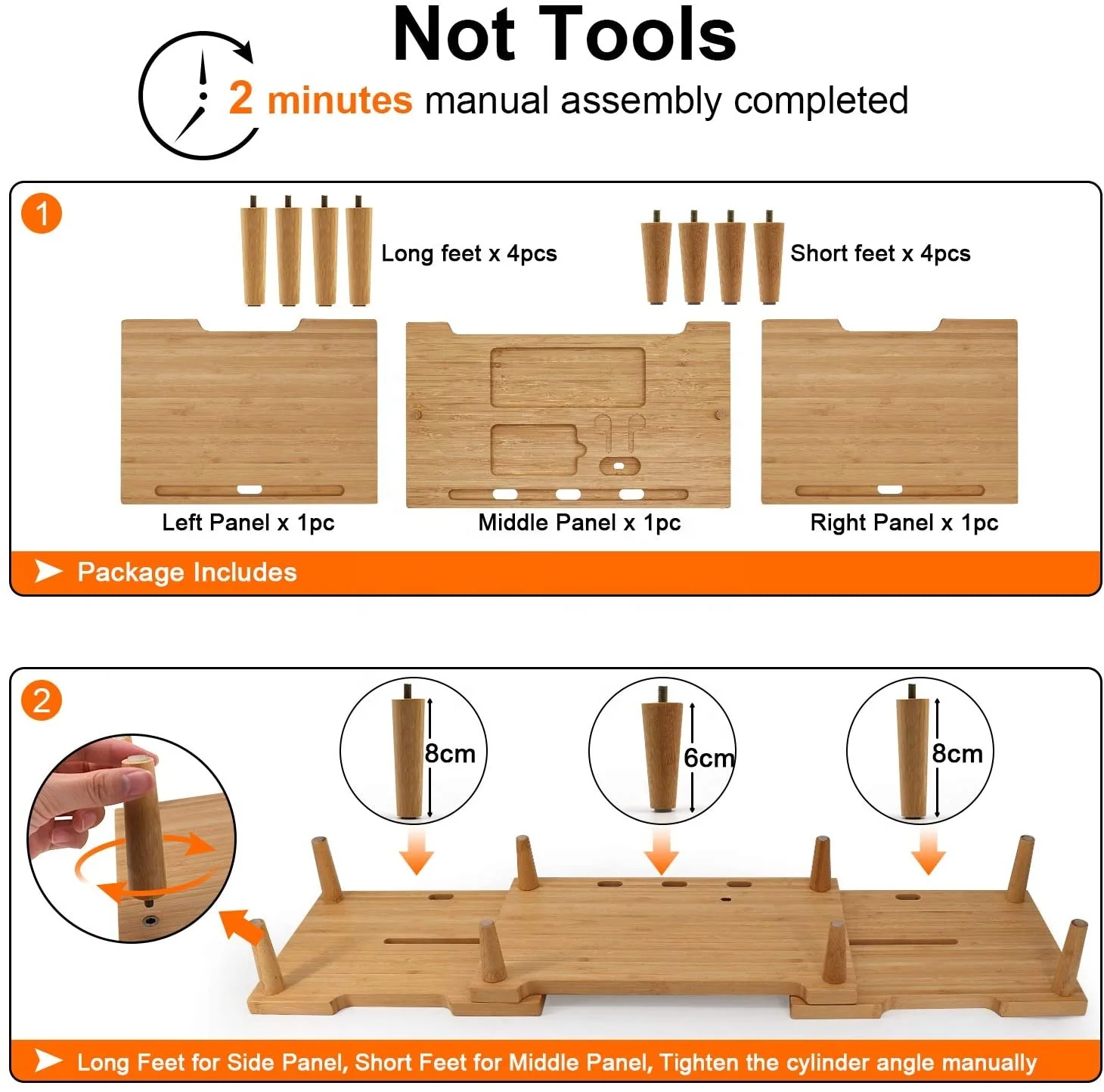 Wooden Adjustable Laptop Stand Monitor Stand Wood Computer Riser Bamboo ...