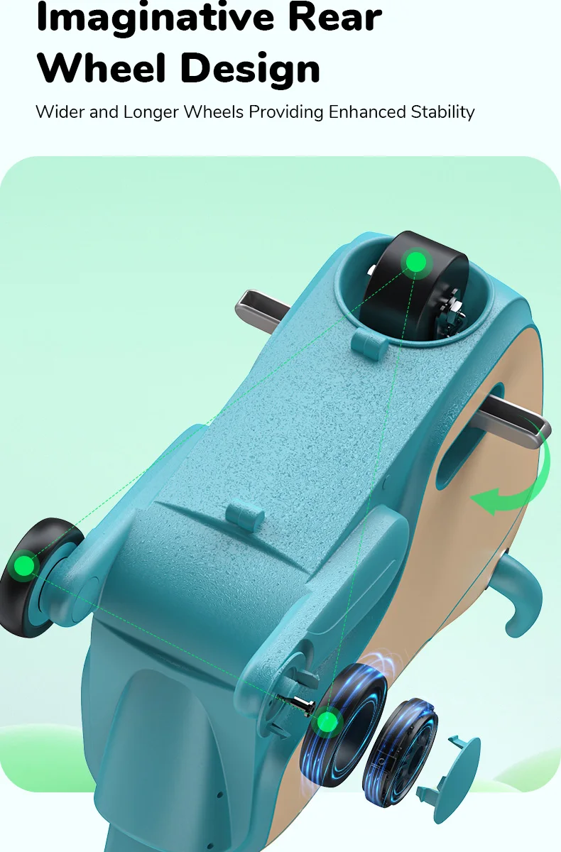 GNU Kids Luggage - Electric Scooter Suitcase for Travel
