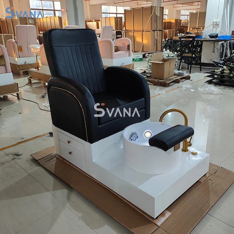 Modern White Black Pedicure Spa Chair Nail Salon Furniture Foot Spa ...