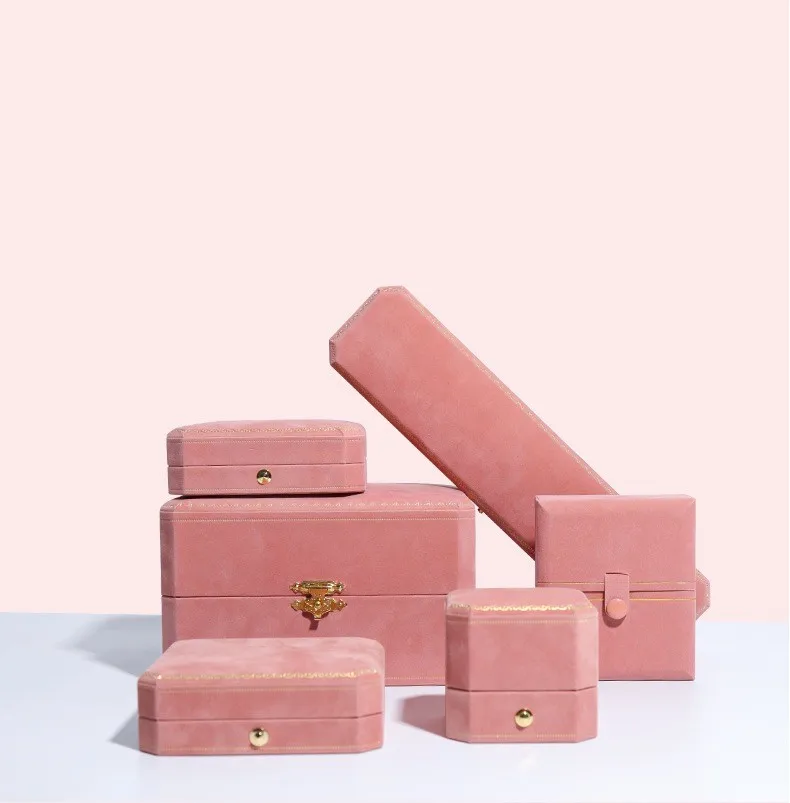 Luxury Wedding Gift Box Jewellery Pink Color Box Storage Jewellery Case ...