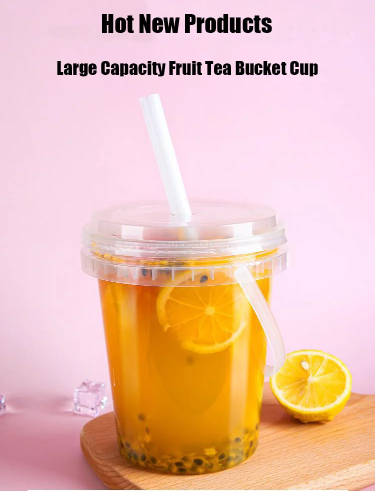 HOT Sale Boba Bucket Disposable 1000ml 32oz Plastic PP Cups