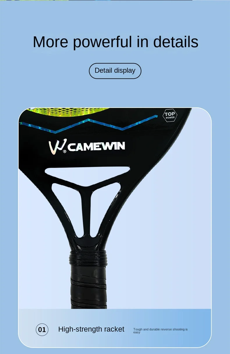 E4049 Thin Section Beach Racquet With Big Blade 12k Carbon Fiber Strong ...