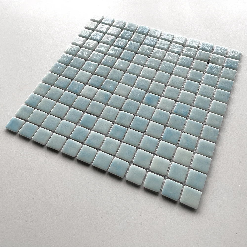 Swimming Pool Blue Glass Powder Mosaic Chip Tile Square - Buy Swimming ...