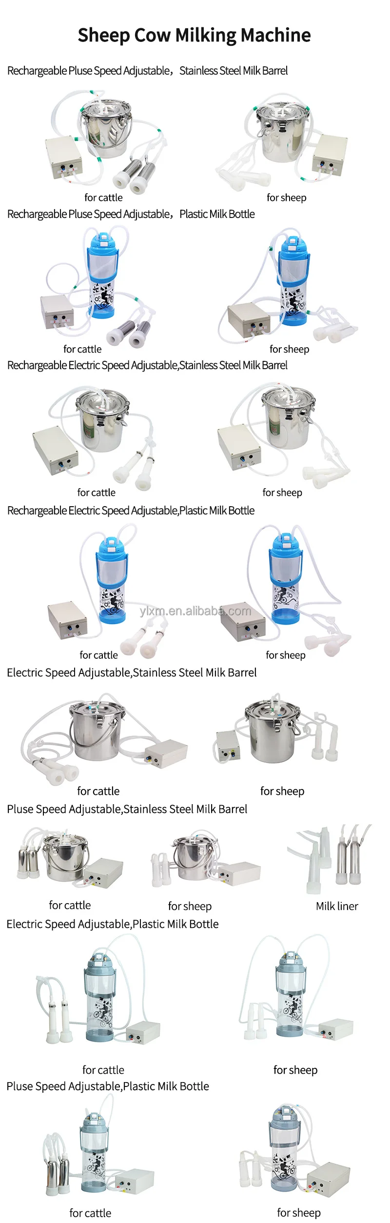 New Design Portable Rechargeable Battery Cow Milking Machine Automatic ...