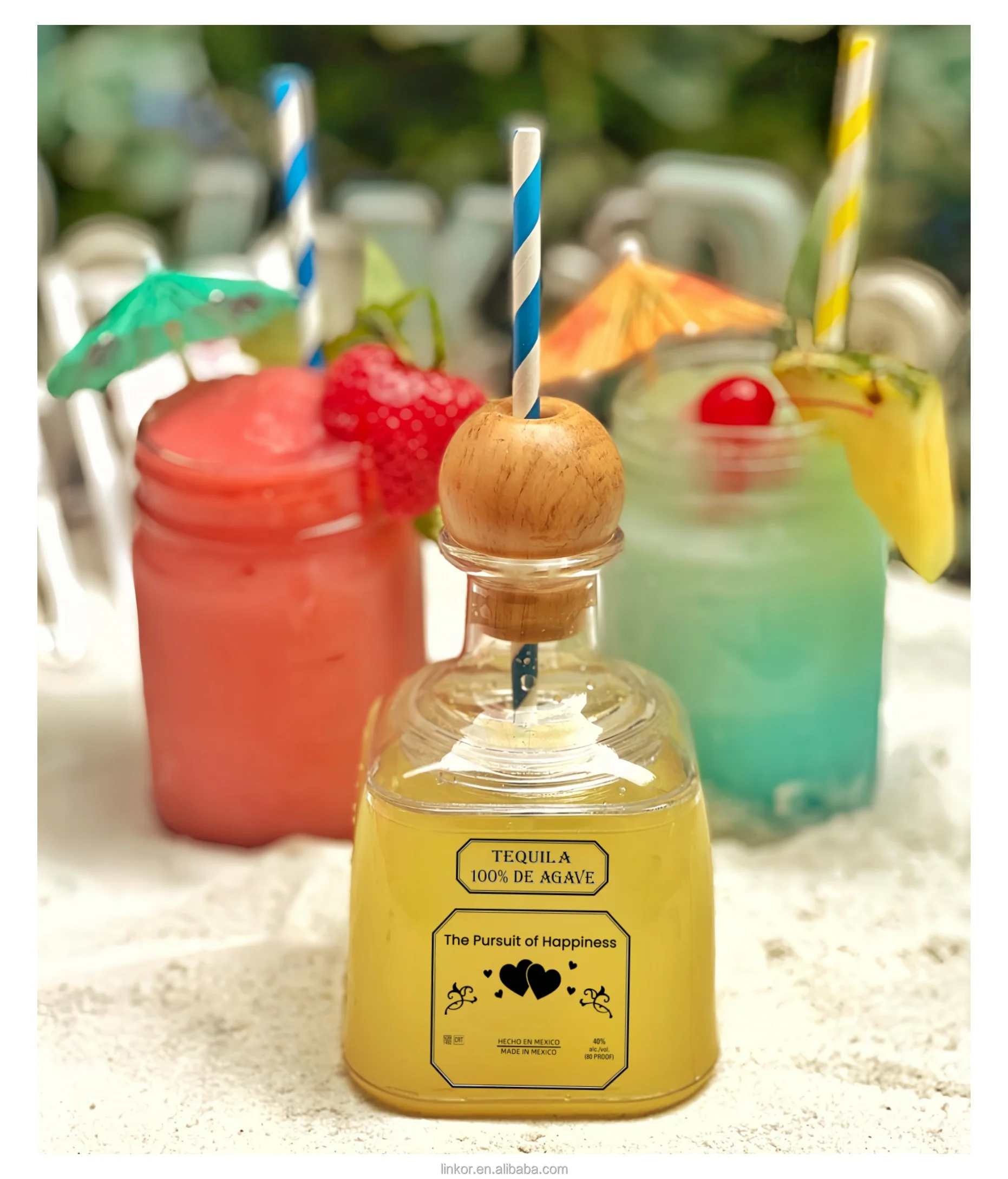 375ml Plastic Patron Tequila Lighted Bottle Stand Gold Stainless Steel ...
