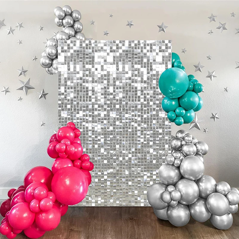 Silver Sequin Backdrop - Shimmer Wall for Parties & Events