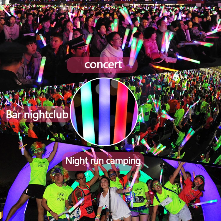 Custom Led Glow Foam Stick Cheap Led Baton Stick Foam Night Run Use ...