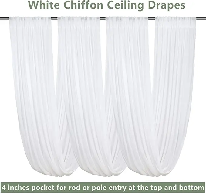 Chiffon Fabric Wedding Arch Draping Ceremony Decorations Backdrop ...