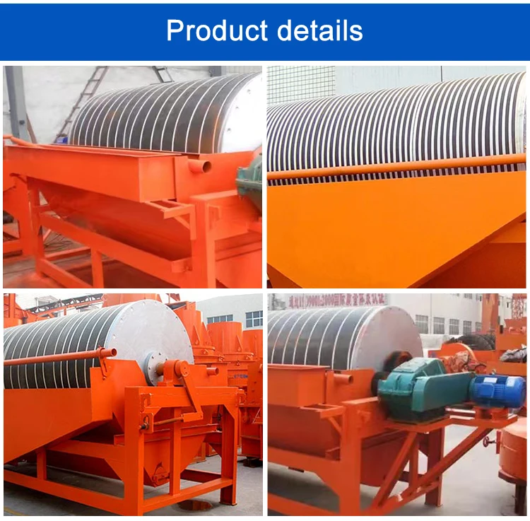 Wet Drum Iron Sand Magnetic Separator Gold Mining Equipment Conveyor ...
