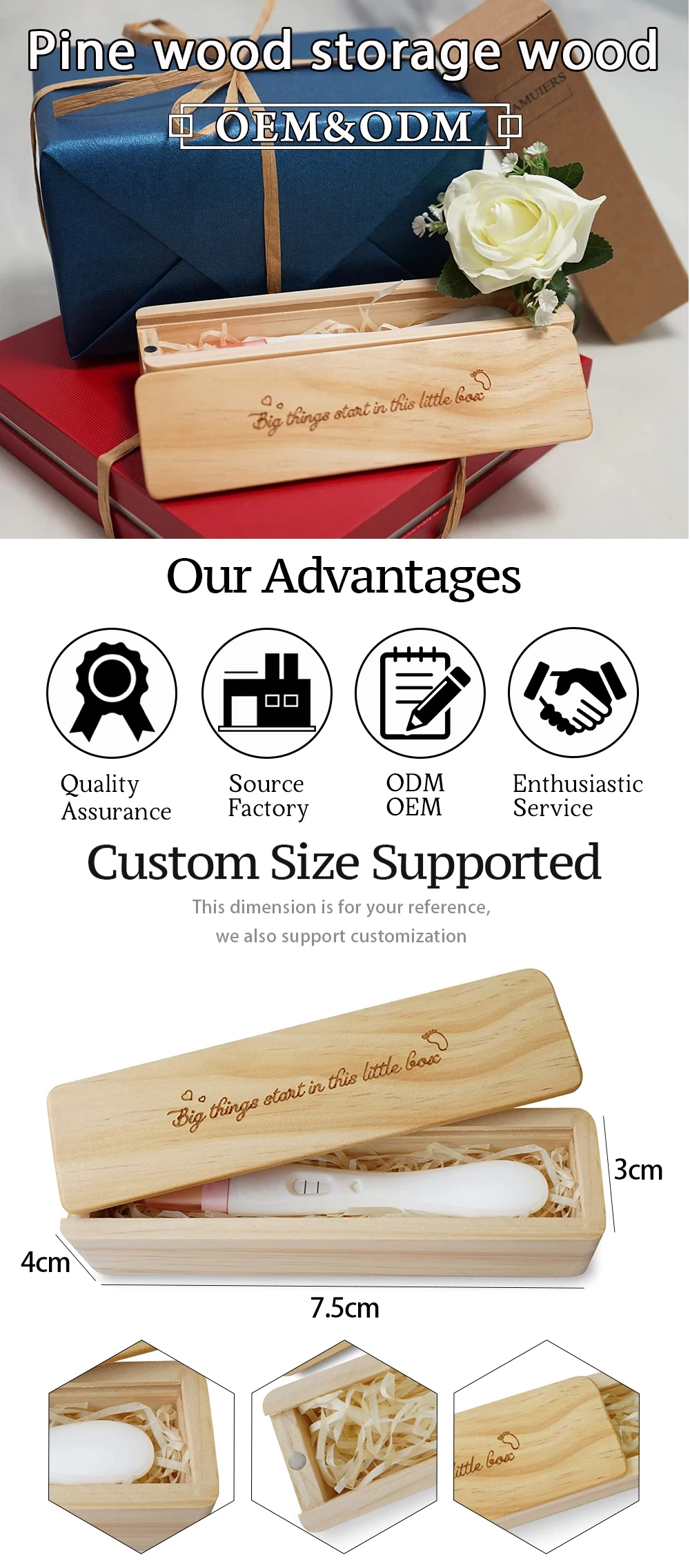 Hamuiers Pregnancy Test Keepsake Box Pregnancy Announcement For Dad ...