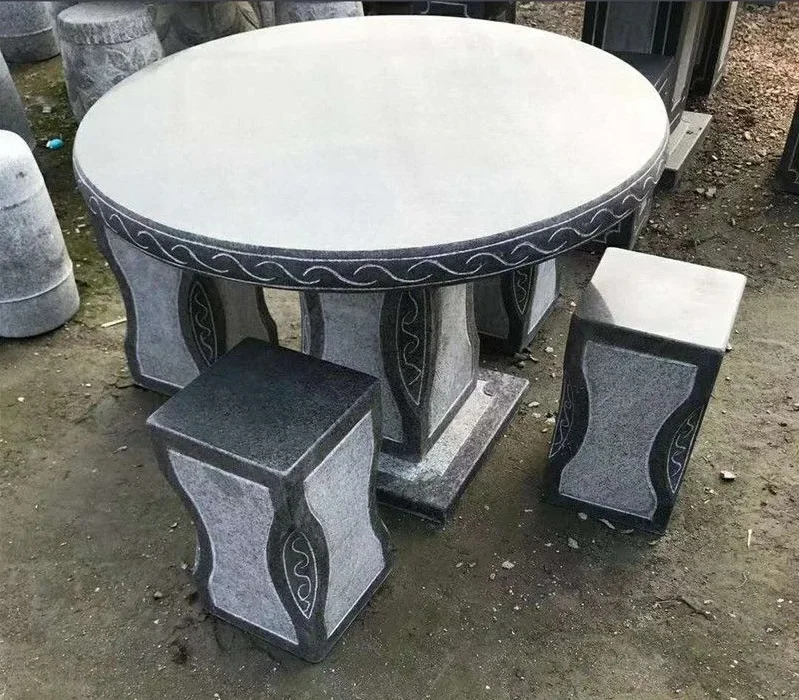 Custom Marble Granite Stone Garden Table With Benches and Chairs ...