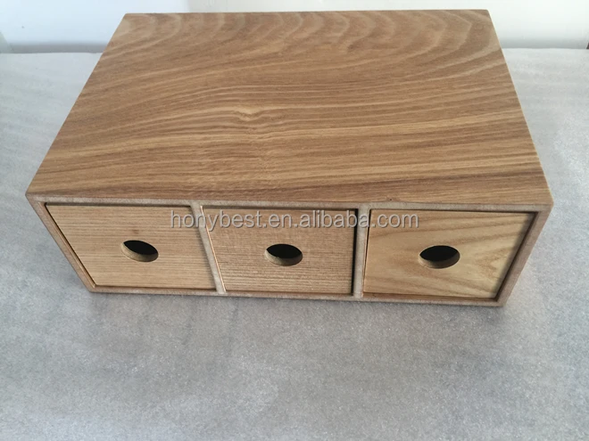 Multi-layer Wooden Drawers Storage Unit Solid Wood Desktop Storage ...