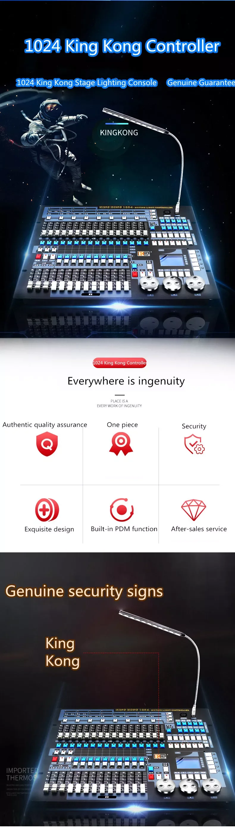 Stage Light King Kong 1024 Console Sound Active Function Digital Dmx ...