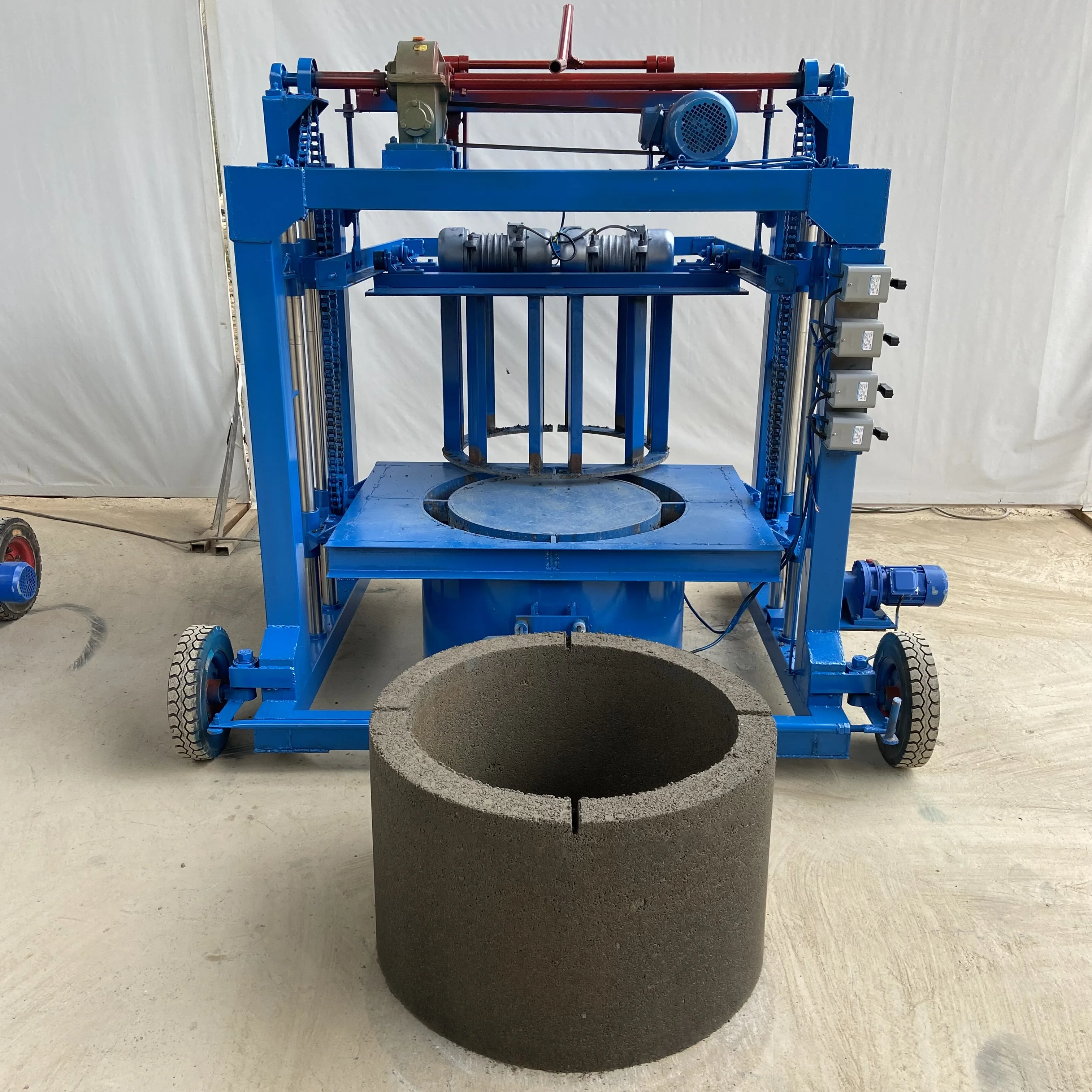 Precast Concrete Block Inspection Manhole Manufacturing Machine Side ...