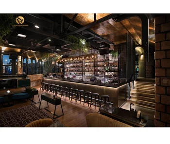 Industrial Restaurant Interior Design Concrete Bar Counter Pub Bar ...